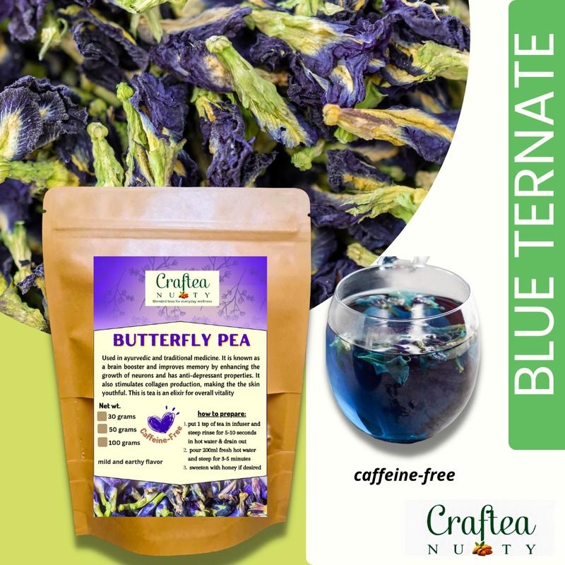 Dried Blue Butterfly Pea Tea | Butterfly Flower Tea | Blue Ternate ...