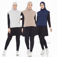 Promo Setelan Olahraga 3 in 1 Hijab Rompi Instan Vest Rok Legging ...