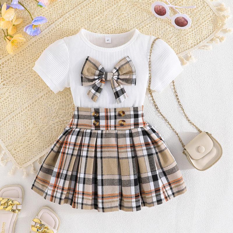 Terno For Kid Girl 2-8 Years old Fashion Puff Sleeve Bow Top - TikTok ...