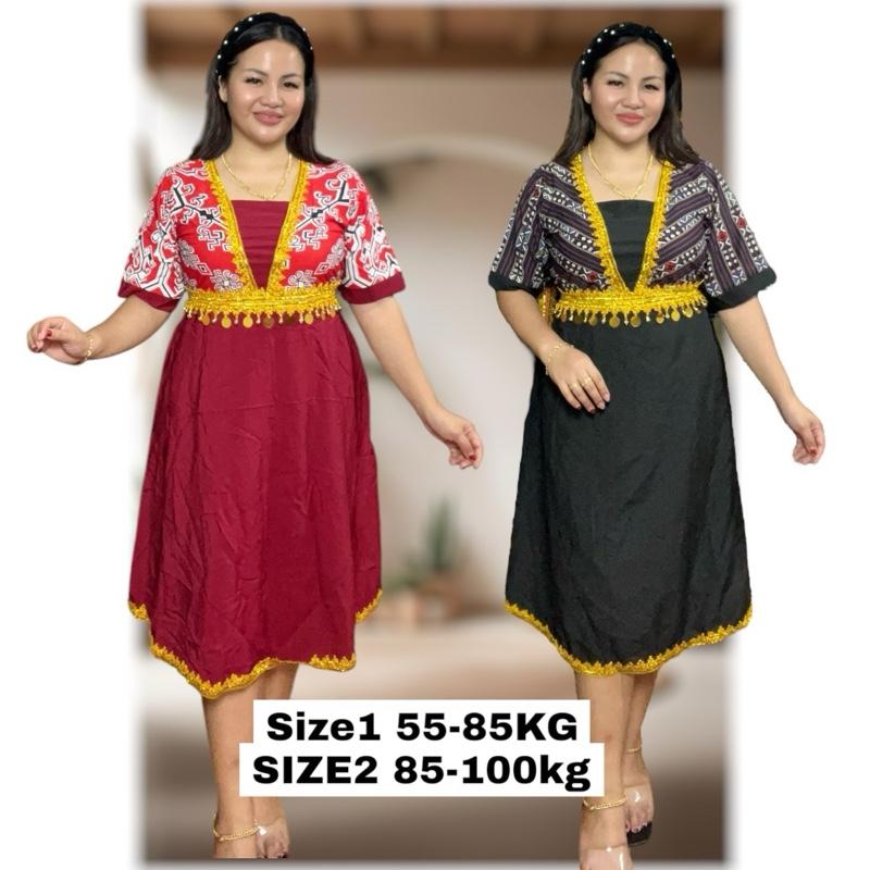 BORNEO BATIK TWO TONE DRESS code:B19 - TikTok Shop Malaysia
