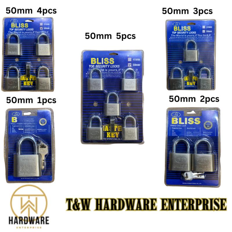 HEAVY DUTY BLISS Padlock Rust Resistance TOP SECURITY KEY 40mm/50mm ...