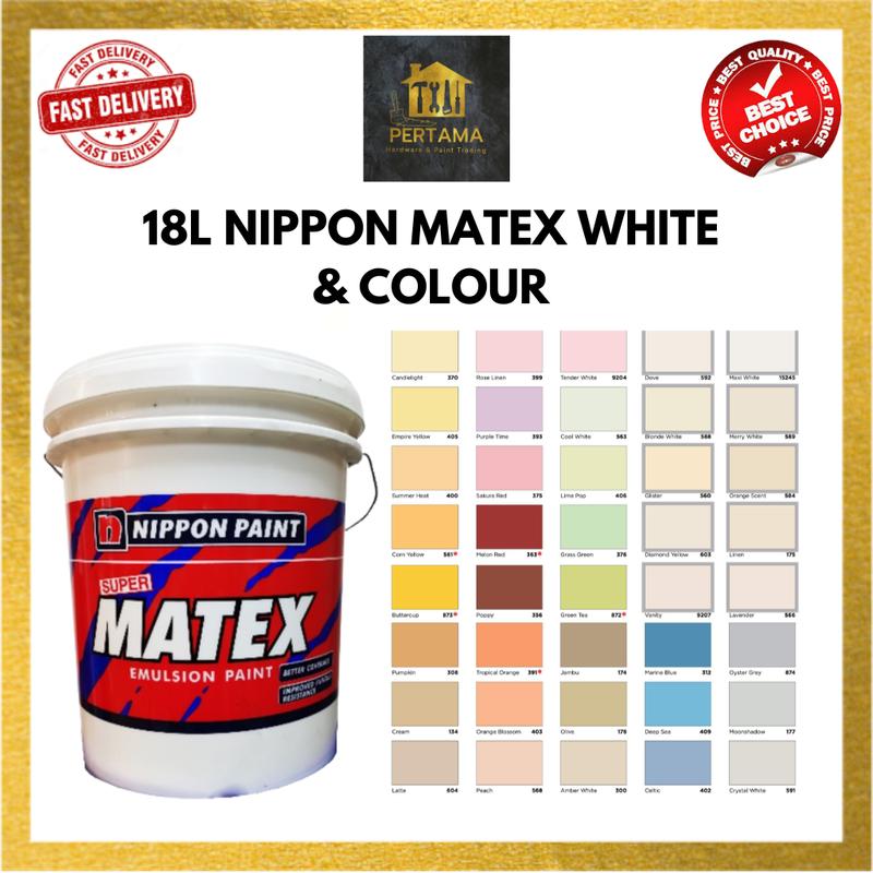 18L Nippon Paint Super Matex 9102 White Dan Colour option CA - TikTok ...