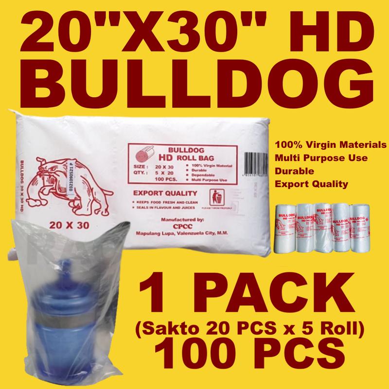 Bulldog 20x30 Laundry Plastic Bag HD Roll 5 Rolls (100pcs/Pack ...