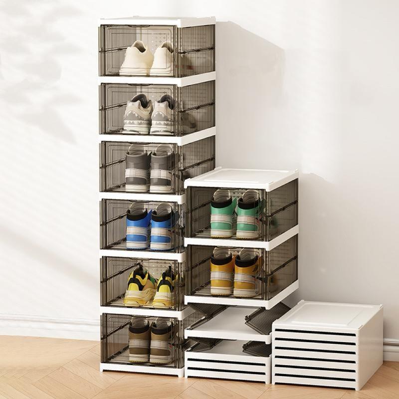 Foldable transparent Shoe Box shoes rack storage box shoe organizer ...