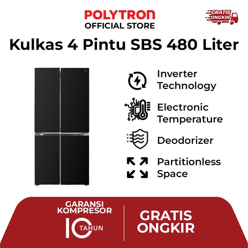 POLYTRON Kulkas 4 Pintu Side by Side 480 Liter PRS 510X - Shop | Tokopedia