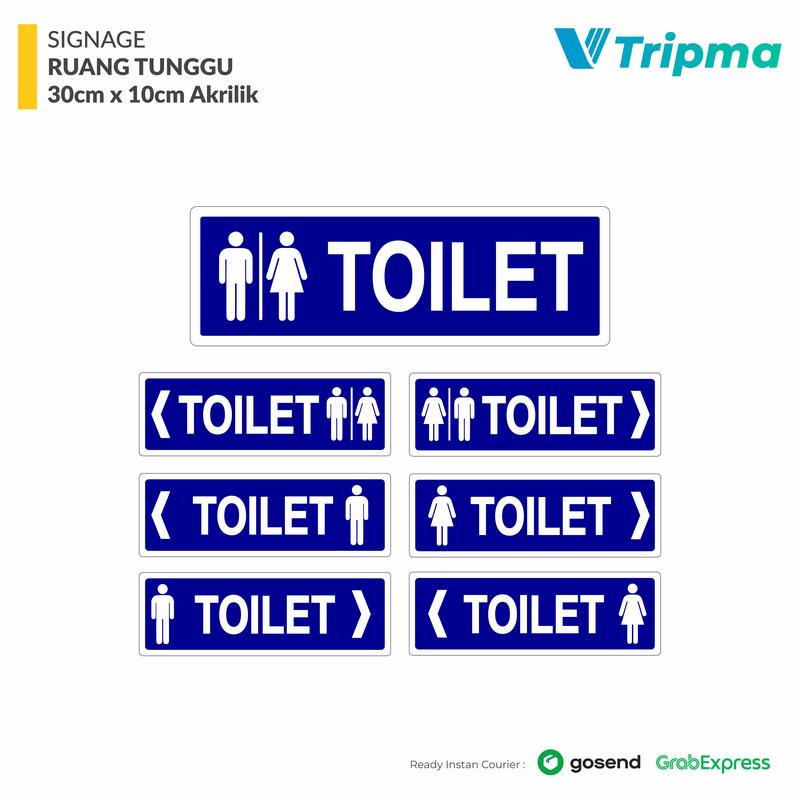 Rambu Arah Toilet Akrilik 2mm + Sticker Cutting Reflective 30cm - Shop ...