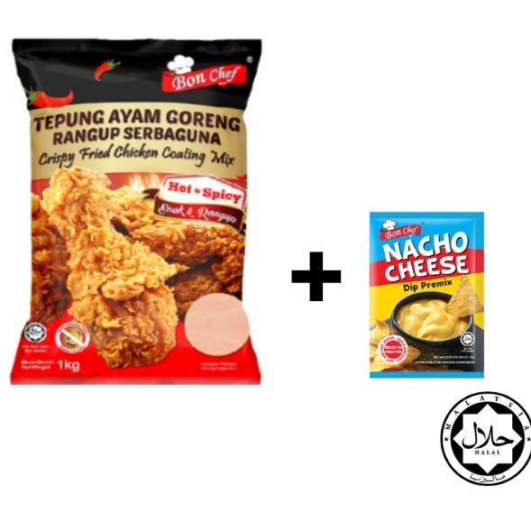 [ C204 ] SET 1KG Tepung Ayam Goreng Hot spicy + NACHO CHEESE 40g Bon ...