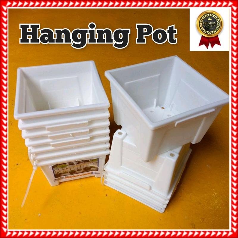 Pasu bunga Gantung/Flower Pot/hanging pot/Pasu plastik petak(1pcs ...