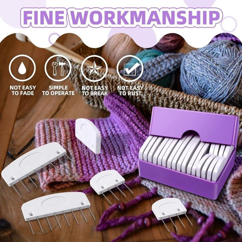20 Pcs /Set New DIY Knitting Blocking Combs Weaving Tools Stainless ...