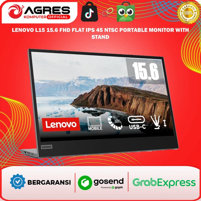 Promo LENOVO L15 15.6 FHD FLAT IPS 45 NTSC PORTABLE MONITOR WITH STAND ...