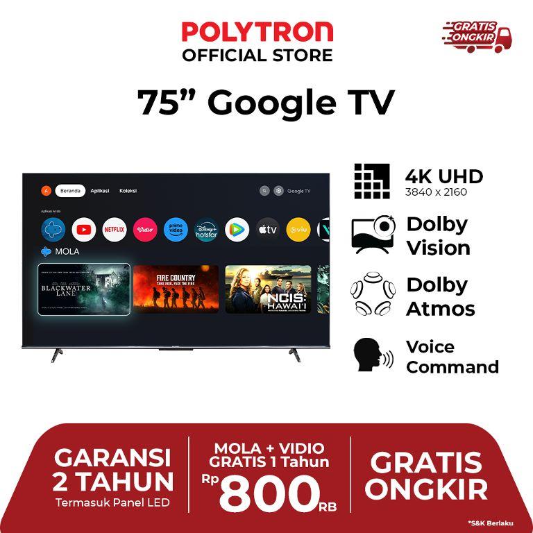POLYTRON 4K UHD Smart Google TV 75 Inch – PLD 75UG5959 peramban web ...