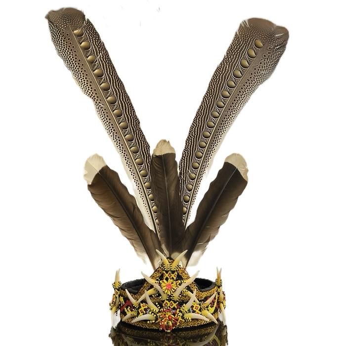 Jual Topi mahkota Taring dan bulu ruai ~ hiasan kepala Wanita untuk ...