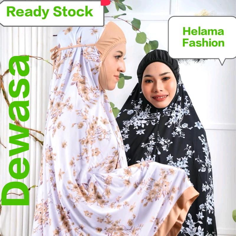 "Ready Stock" Telekung Printed Bunga Rose,Telekung Viscose cotton ...