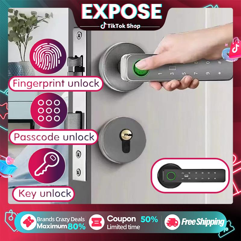 EXPOSE Smart door lock Kunci Pemegang Pintu Cap Jari Pelbaga - TikTok ...
