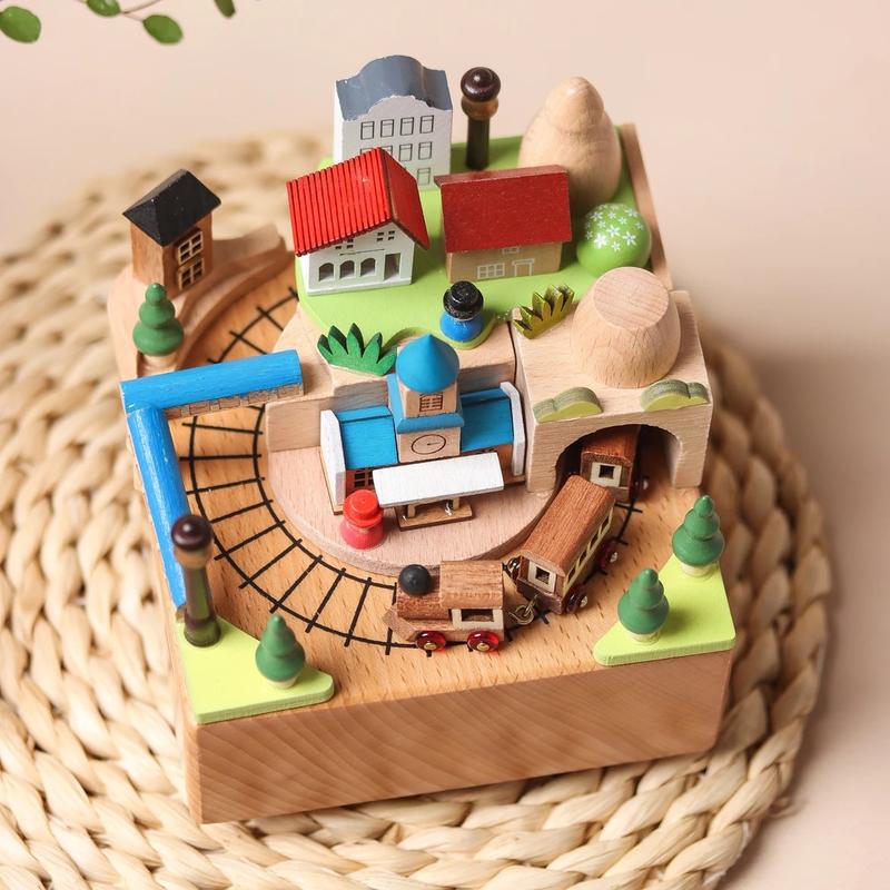 Time Train wooden music box creative gift ornaments handicrafts ...