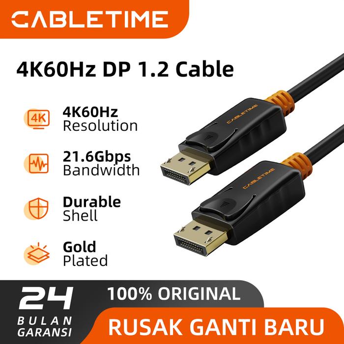 Jual CABLETIME Kabel DisplayPort DP 4K Ultra High Speed Male to Male ...