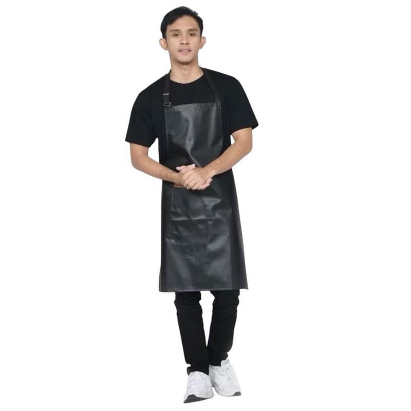 Apron Celemek Kulit Sintetis Pria Wanita Cafe Trend 2025 - Hitam - Shop ...