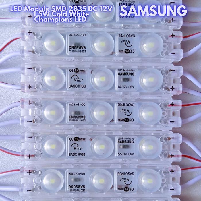 Jual LED Module Samsung Saso JAS SMD 2835 IP68 DC 12V 1.5W Cold White ...