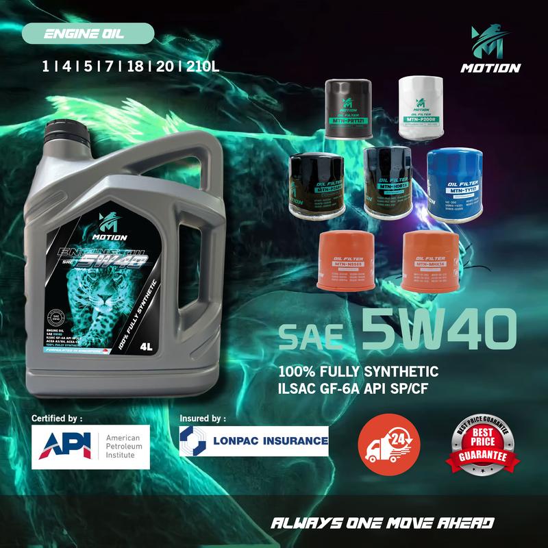MOTION 5w40 4L API SP Fully Synthetic Engine Oil Car - TikTok Shop Malaysia