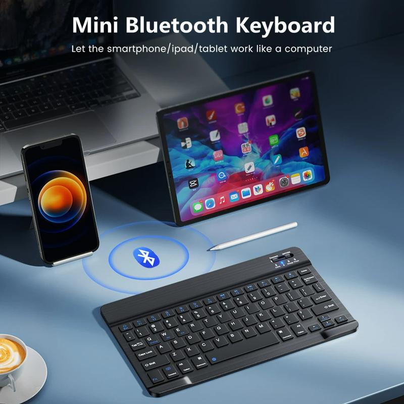 TRIPLEDI Keyboard Bluetooth Wireless 8 10 12 Inch Rechargerable ABS For ...