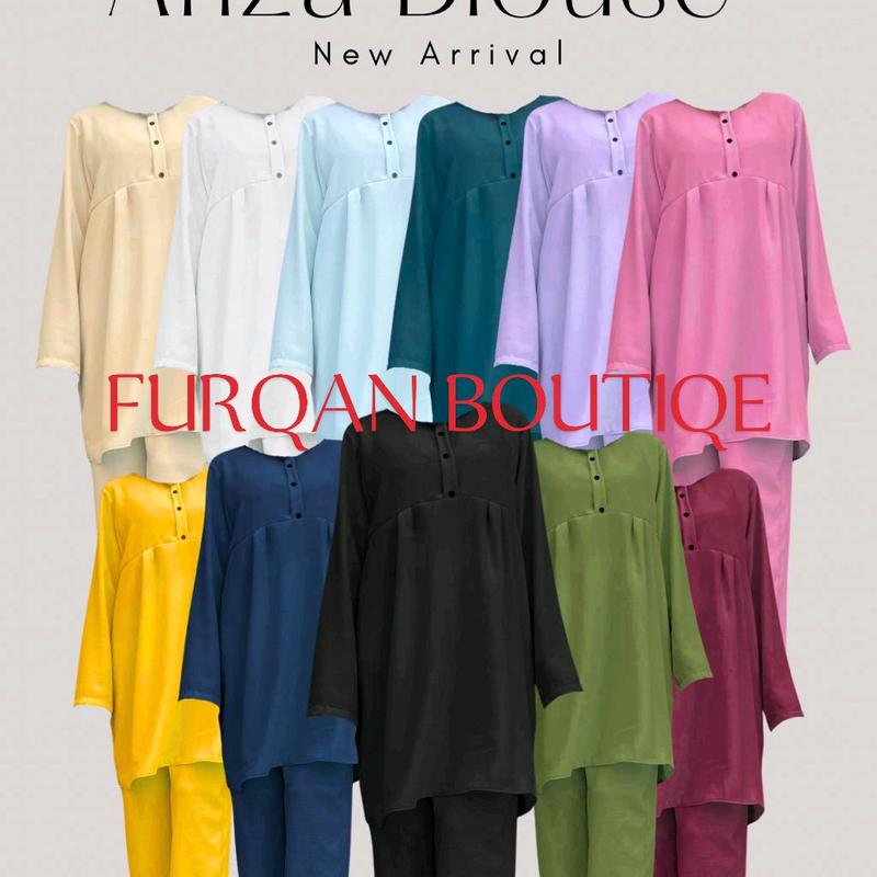 NEW ARRIVAL AHZA BLOUSE IRONLESS ( CEY CRAPE ) - TikTok Shop Malaysia