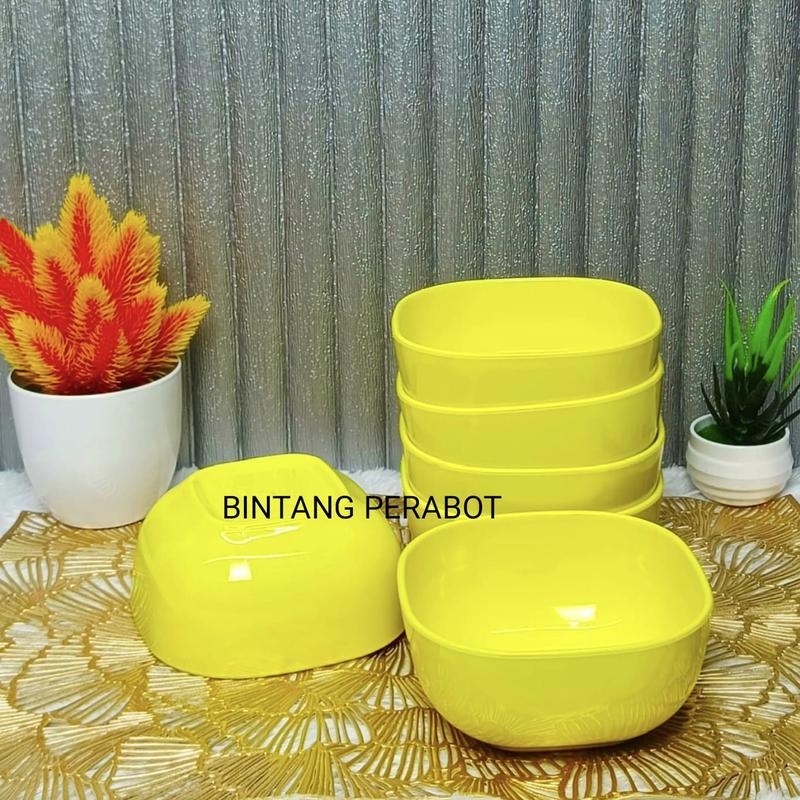 12 PCS Mangkok Mandalika Melamin Dinnerware Persegi Standar SNI ...