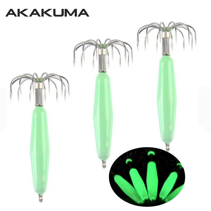 1PC Luminous Squid Jig Hooks 12/16/25/35g Cuttlefish Sleeve Jig ...