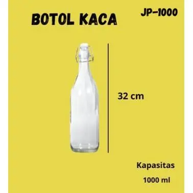 Swing Bottle Botol Kaca Bening Beling Gendut Bulat Tutup Putih Karet ...