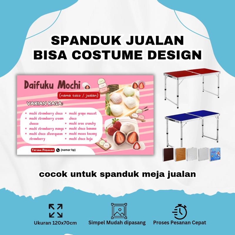 Spanduk Jualan Mochi Daifuku Ukuran 120 x 70 cm | spanduk meja - Shop ...