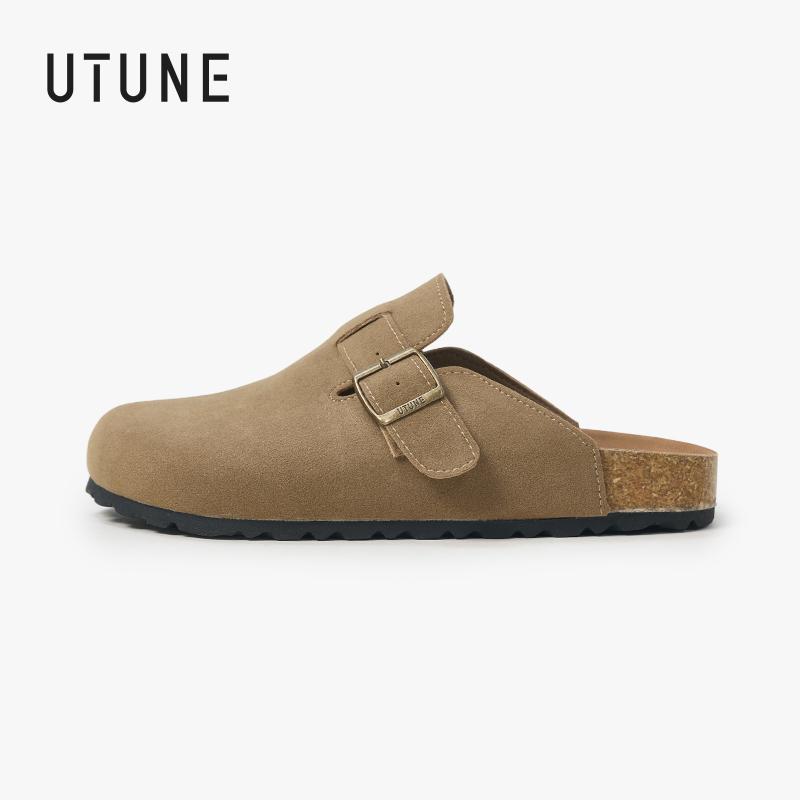 UTUNE Designer-Inspired Suede Sandals Non-Slip Outdoor Slippers ...