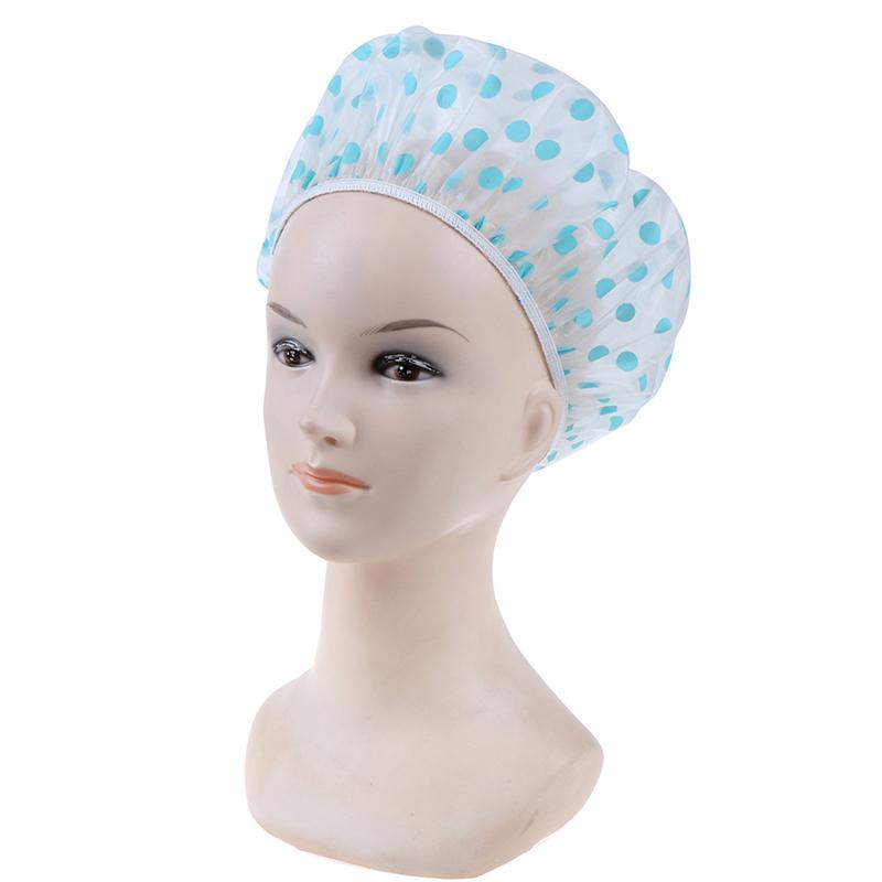 Adult Shower Cap Plastic Waterproof Reusable Hair Bath Hat Shower ...
