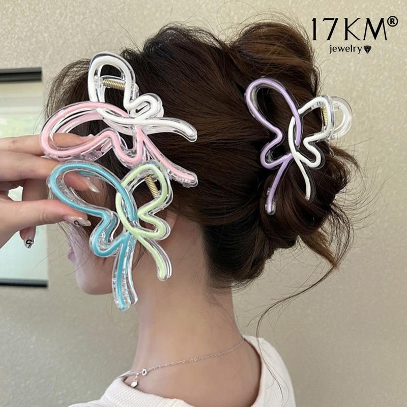 17KM Cute Sweet Bow Hair Clip Drip Oil Gradient Colorful Hairpin - TikTok Shop Philippines