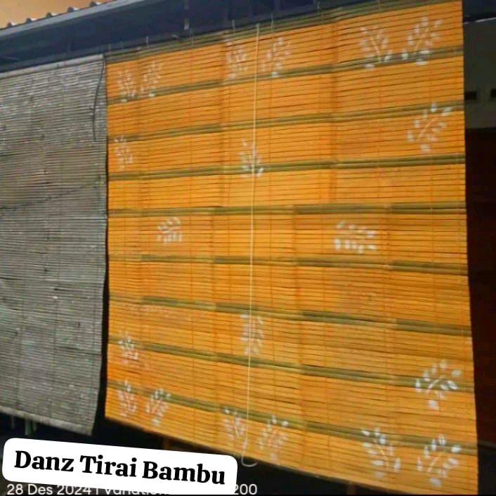 Tirai Bambu gulung Motiv Daun kirai bambu asli Furniture - Shop | Tokopedia