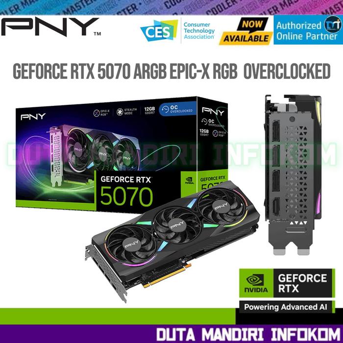 Promo PNY GeForce RTX 5070 ARGB EPIC-X RGB 12GB GDDR7 Overclocked ...
