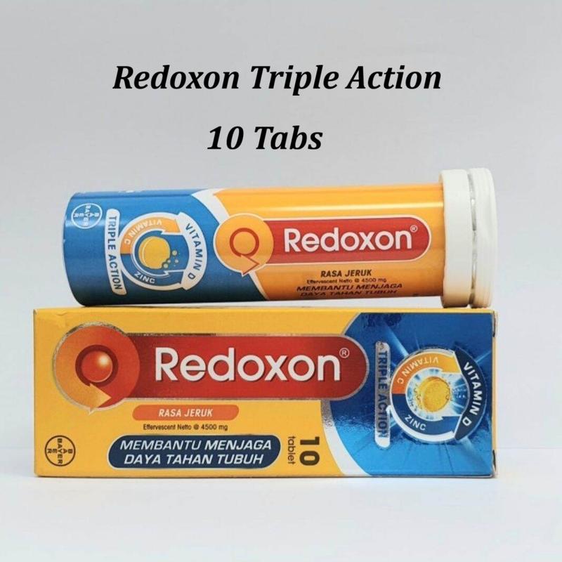 Redoxon Triple Action Vit C D & Zinc 10 Tablet Rasa Jeruk Membantu ...