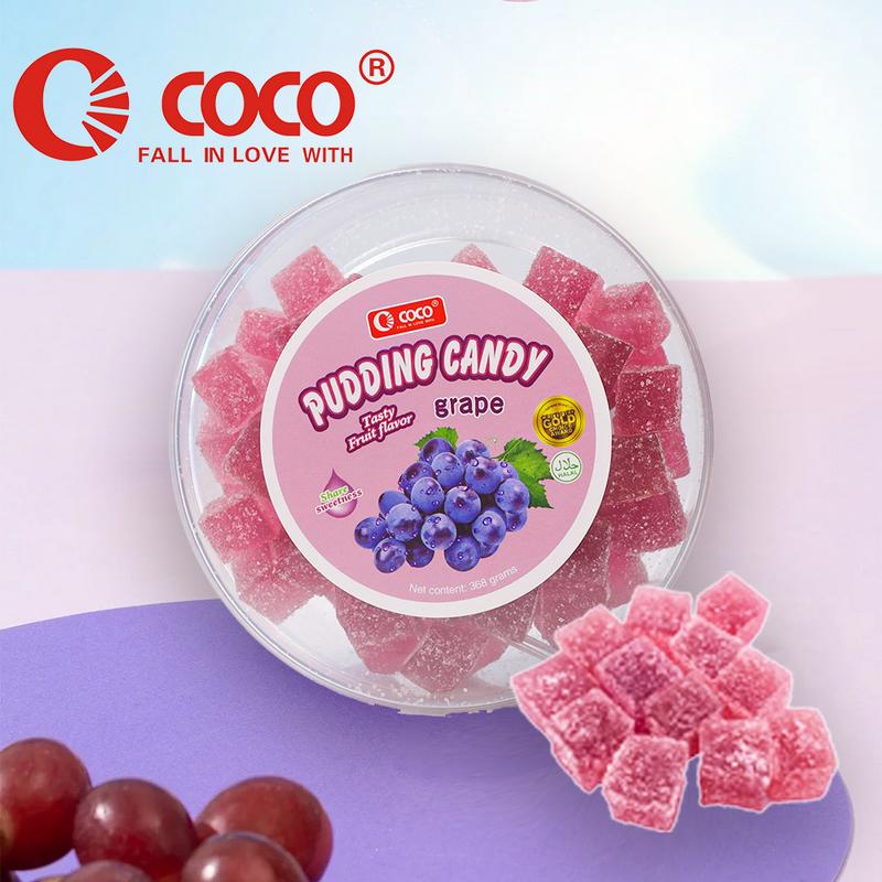 COCO Grape Pudding Candy Jar 368 gram - Delicious Snack - Bonbon ...