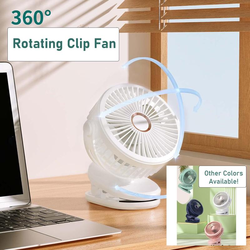 Mini Powerful Portable Clip Fan 360° Rotation 4-speed Wind USB - TikTok ...