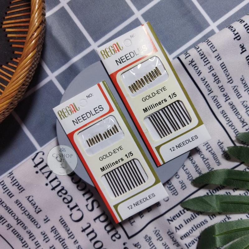 Jarum Jahit Tangan 12 Regal Gold Eye Miliners 1/5 isi 12 / Jarum - Shop ...