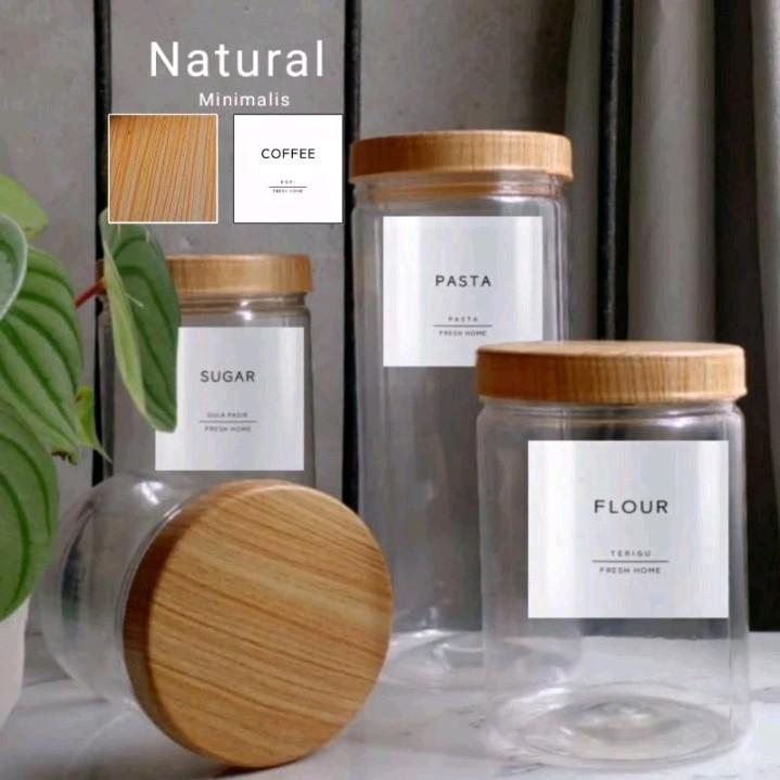 MINIMALIS DESIGN Toples TABUNG Toples plastik kayu toples bumbu - Shop ...