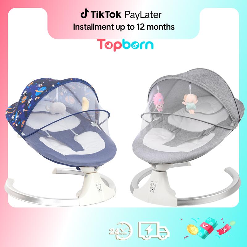 Topborn Electric Baby Crib Rocking Chair Baby Sleep Aid Remote - TikTok ...