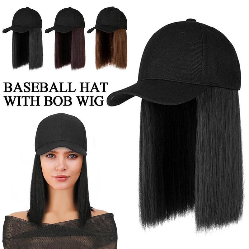 Topi Besbol Rambut Palsu Rambut Pendek, Gaya Lurus, Rambut Palsu ...