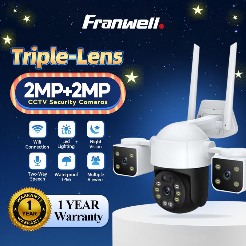 【3 LENS CAM】Franwell H20 3-Lens 2MP+2MP HD PTZ Outdoor Waterproof ...