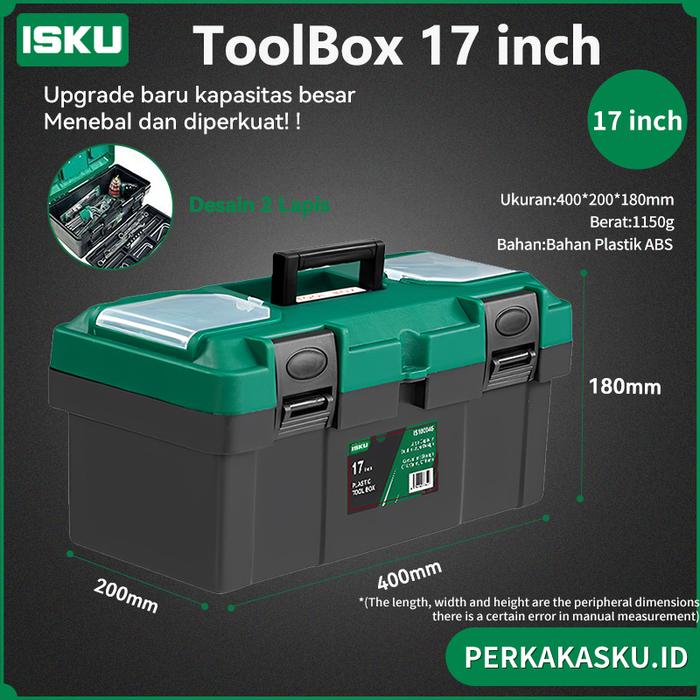 Promo ISKU Tool Box Besar 17 Inch Bahan PP Plastik Toolbox Kotak ...
