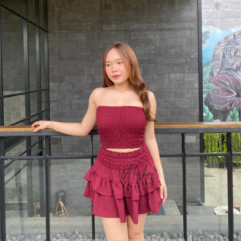ONE SET LAURA MINI - ATASAN KEMBEN + ROK MINI RAMPEL - Shop | Tokopedia