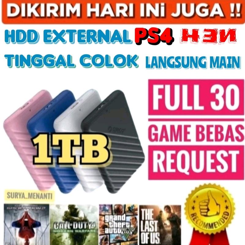 HARDISK PS4 1TB EKSTERNAL GAME BISA REQUEST HARDDISK EXTERNA - Shop | Tokopedia