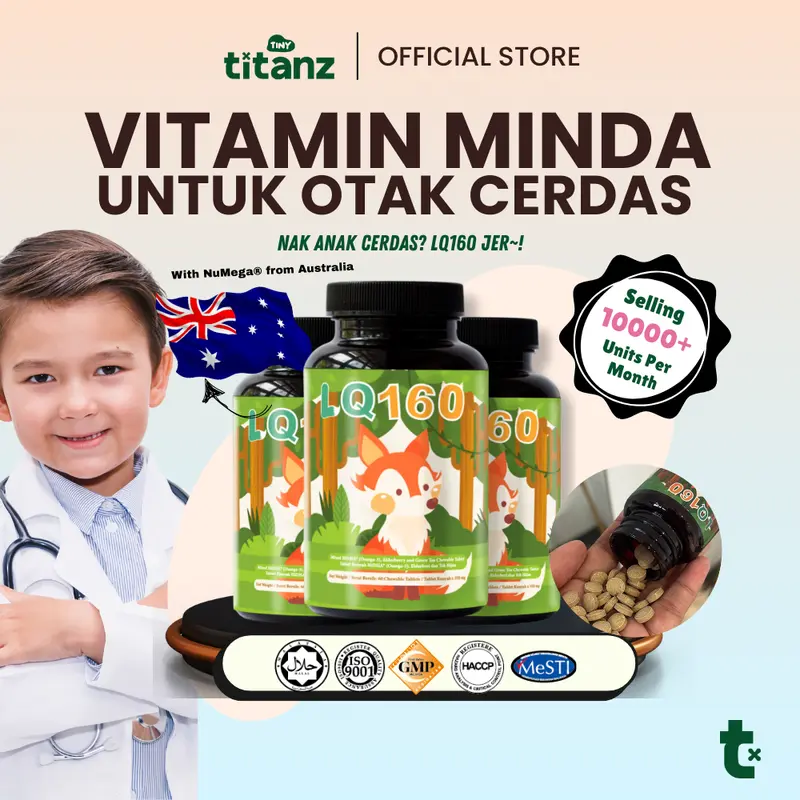 IQ160 - {Vitamin Minda Kanak} 60Tablets x3-Botol (Set Jimat) - TikTok ...