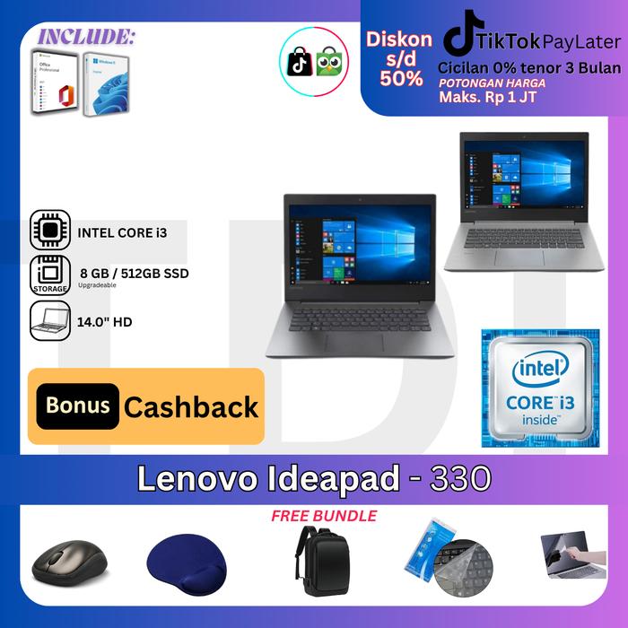 Promo LENOVO IDEAPAD 330 INTEL CORE i3 8GB RAM 512GB SSD INTEL UHD ...