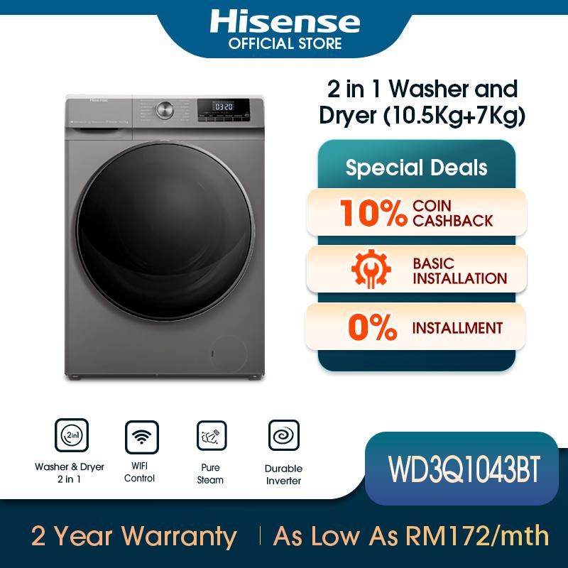 New Hisense 10.5/7kg 2 in 1 Front Load Washing Machine & Dryer / FREE ...