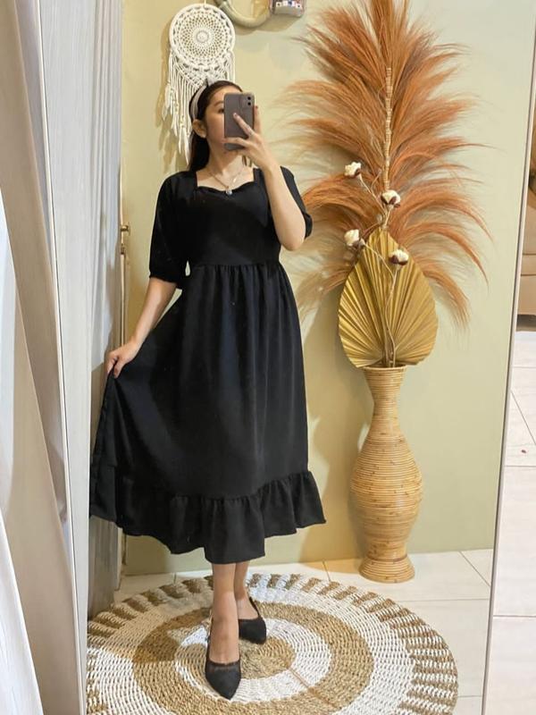Anya Midi Dress Daster Pendek Harian Wanita Rumahan Daster Casual ...