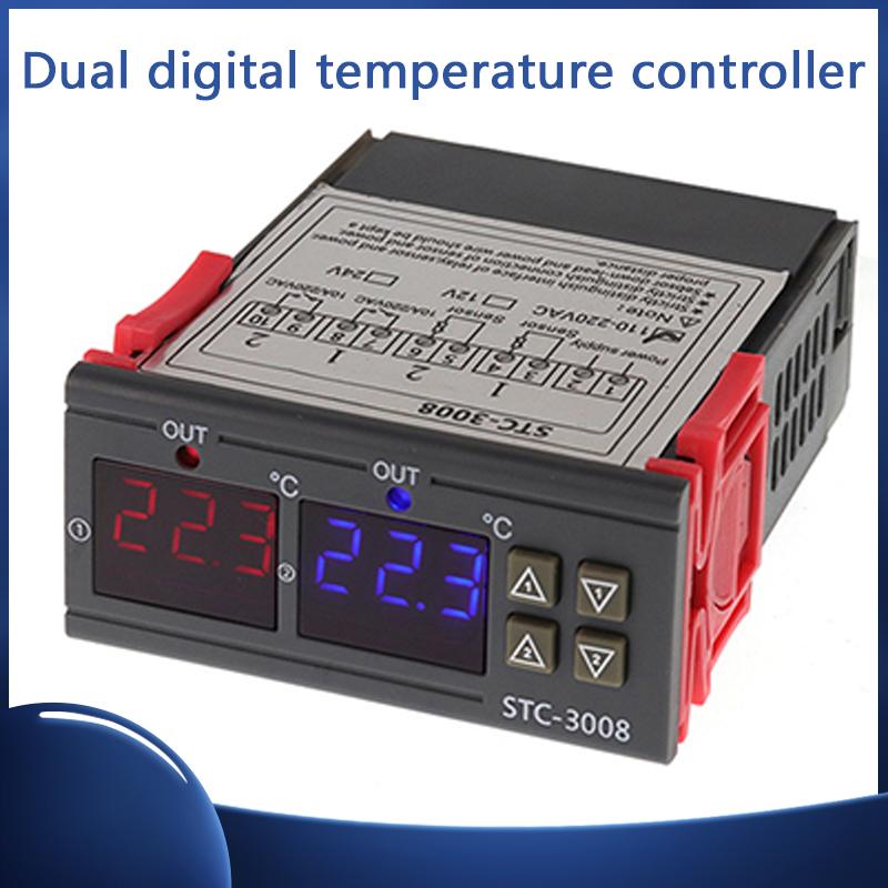 STC-3008 Dual Digital Temperature Controller With Two Relay Outputs ...